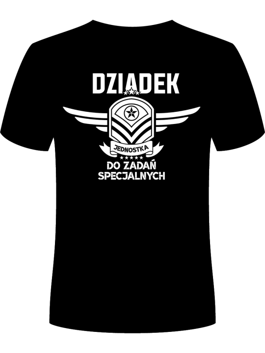 Koszulka Koszulka Męska Dziadek Jednostka Do Zadań Specjalnych Czarna - Śmieszne T-Shirty z ...